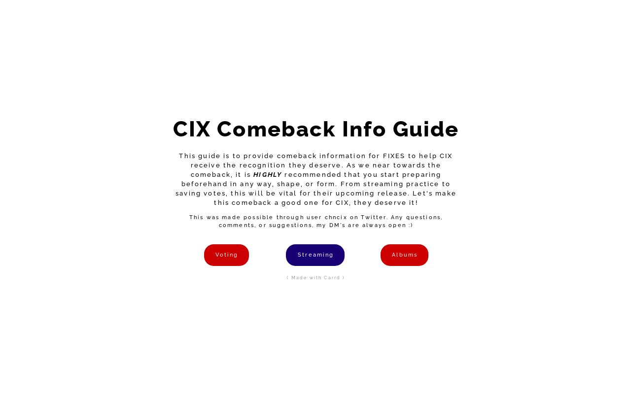 CIX COMEBACK GUIDE